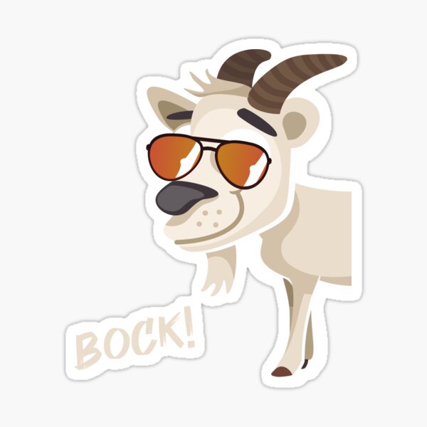 "Bock with sunglasses" Sticker for Sale by Weilichesmag | Redbubble