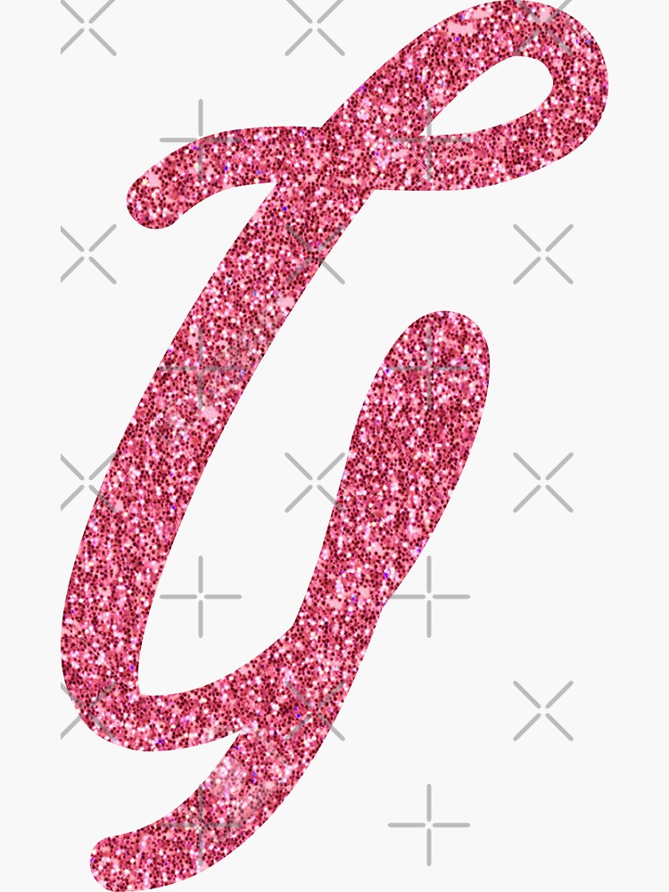 "Pink Glitter Letter "G"" Sticker by QthePhotog | Redbubble