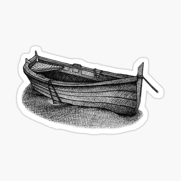 "Cross Hatching Boat" Sticker for Sale by ShawnBetz | Redbubble