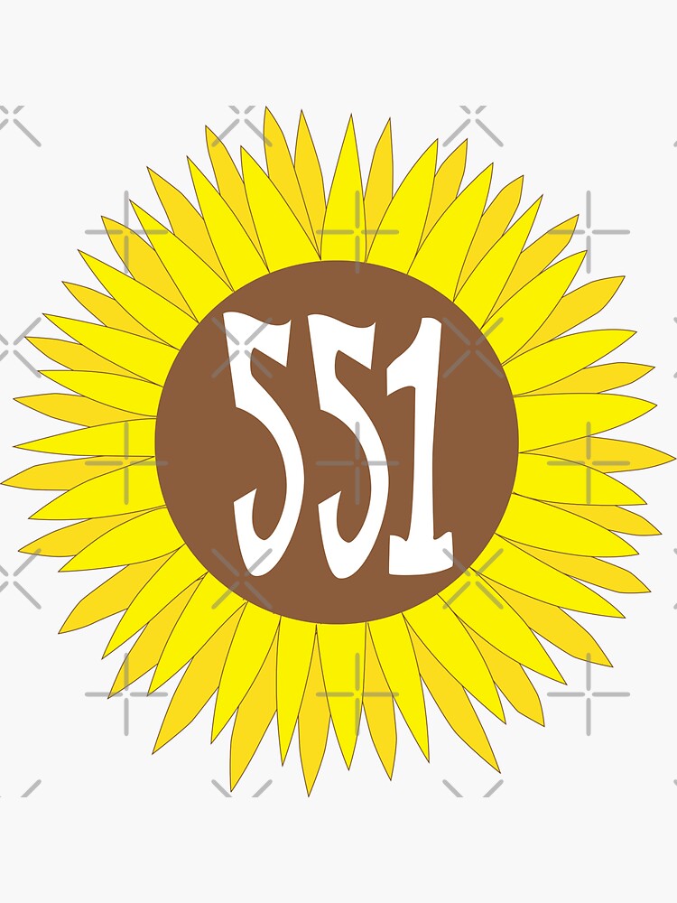 "Hand Drawn New Jersey Sunflower 551 Area Code" Sticker for Sale by ...
