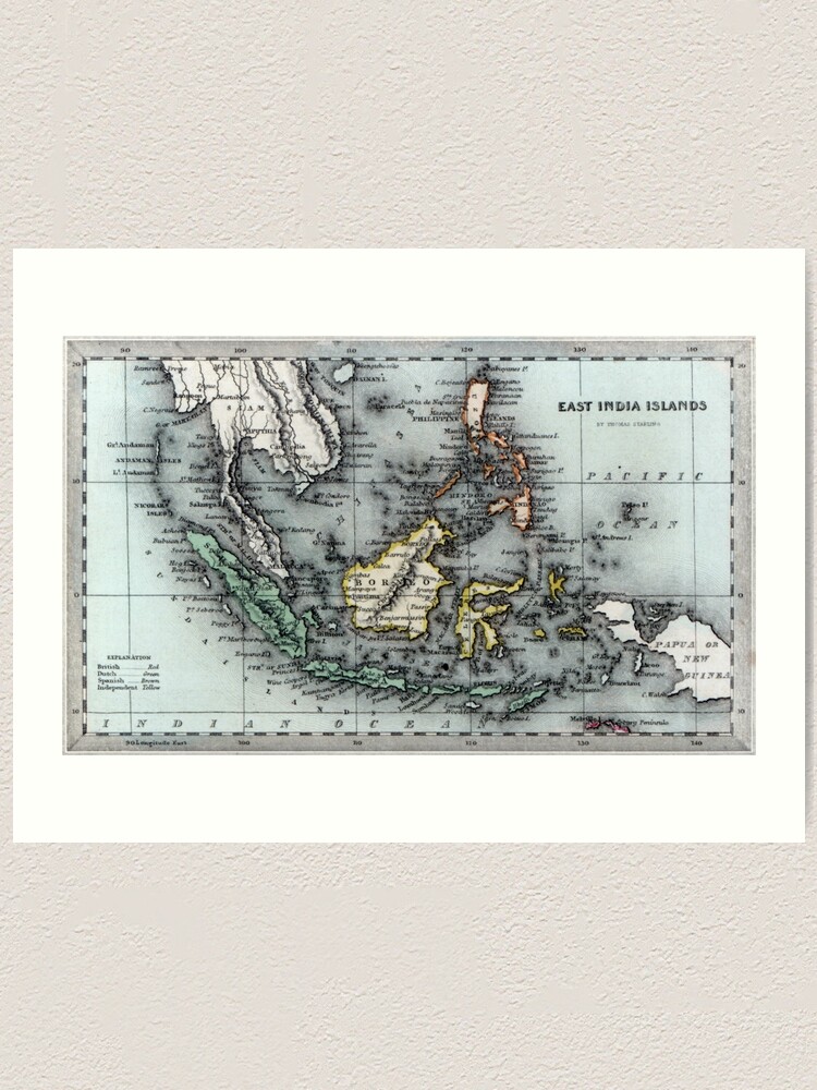 "1830 Map of the East India Islands" Art Print by historicimage | Redbubble