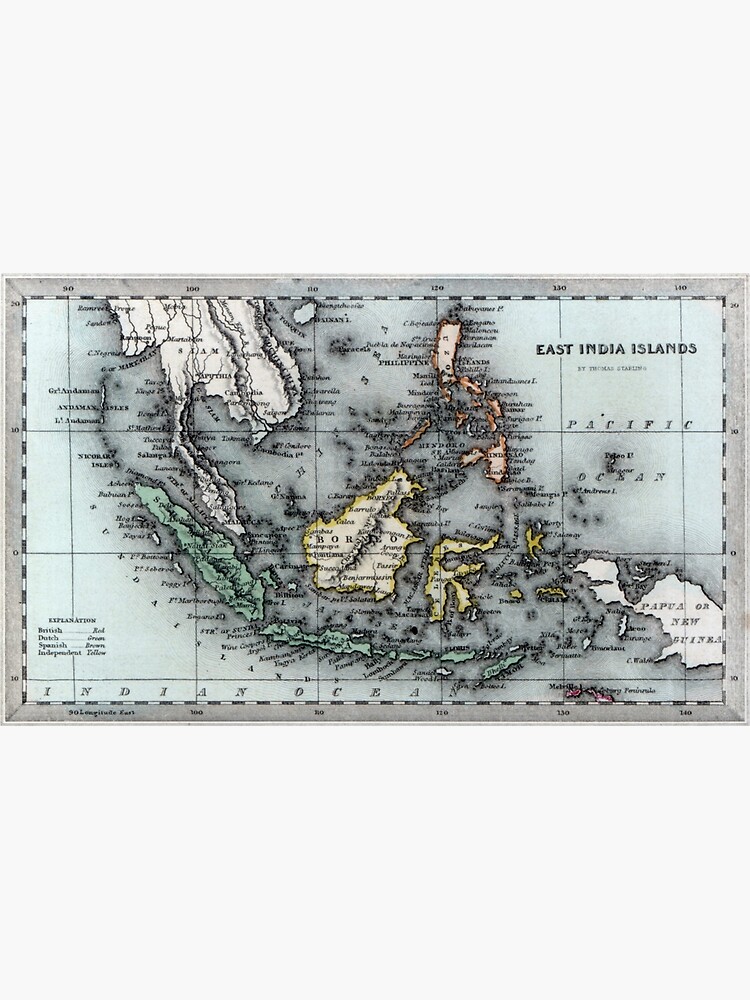 "1830 Map of the East India Islands" Art Print by historicimage | Redbubble