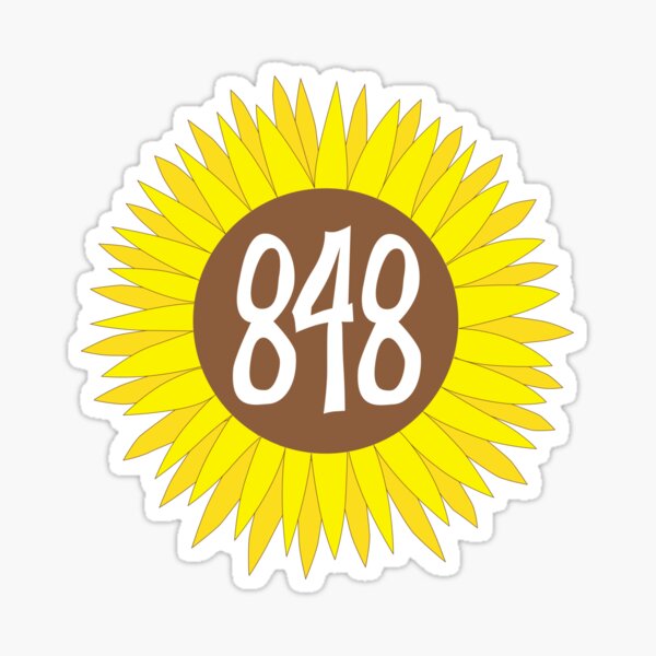 Hand Drawn New Jersey Sunflower 848 Area Code Sticker By Itsrturn hand-drawn-new-jersey-sunflower-848-area-code-sticker-by-itsrturn