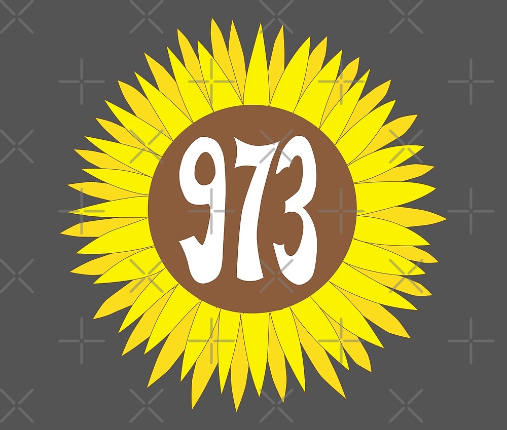 "Hand Drawn New Jersey Sunflower 973 Area Code" by itsrturn | Redbubble