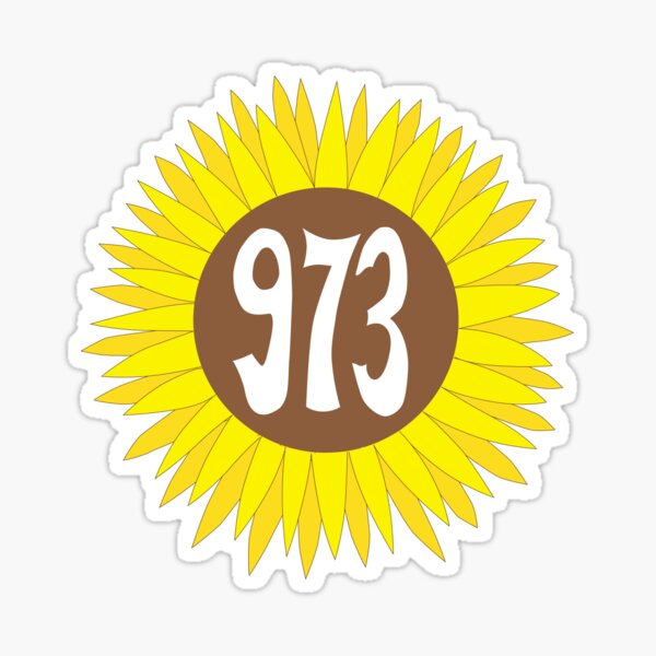 "Hand Drawn New Jersey Sunflower 973 Area Code" Sticker for Sale by ...