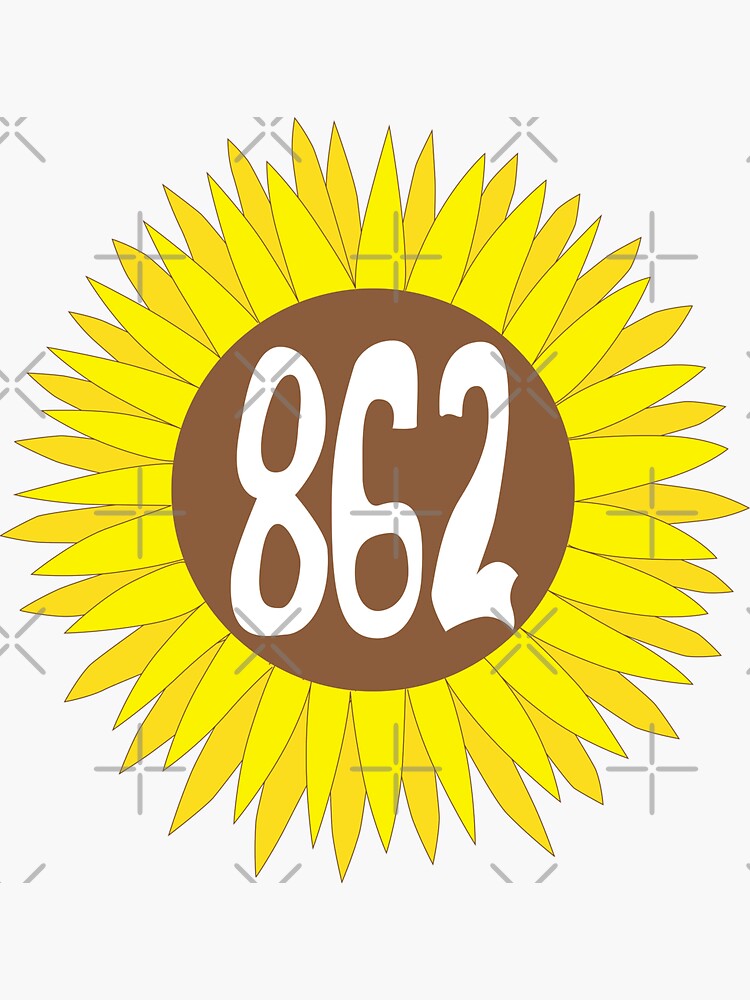 "Hand Drawn New Jersey Sunflower 862 Area Code" Sticker for Sale by ...