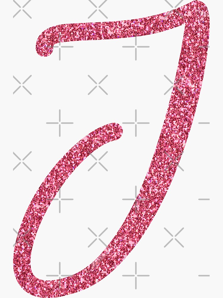 "Pink Glitter Letter "J"" Sticker for Sale by QthePhotog | Redbubble