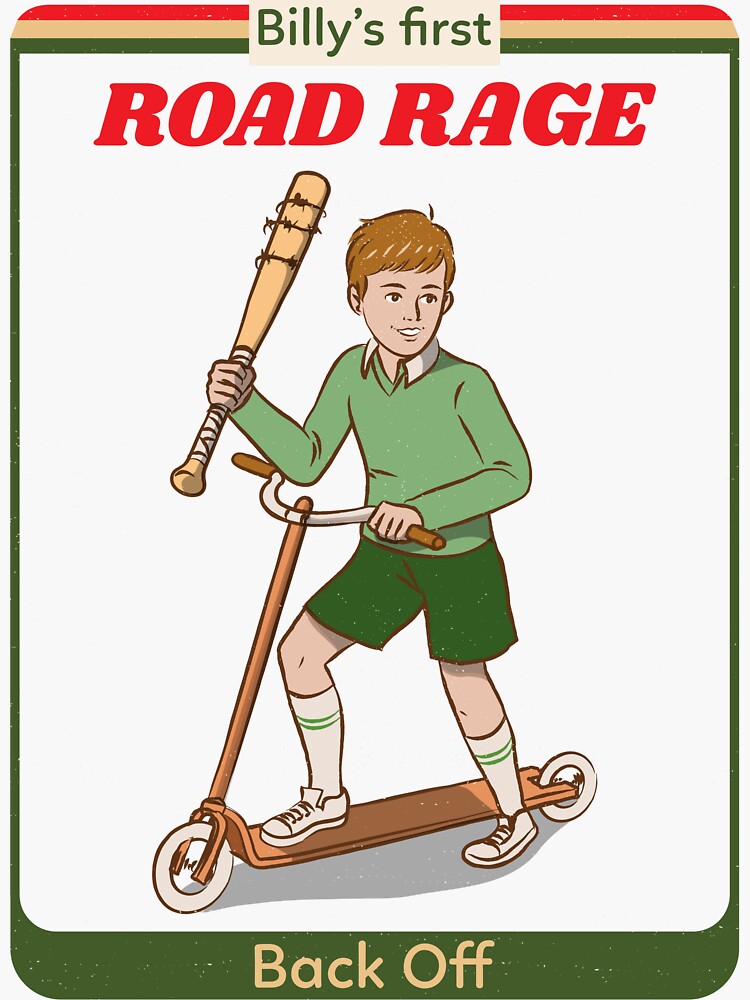 "Retro Style Road Rage Funny illustration" Sticker for Sale by ...