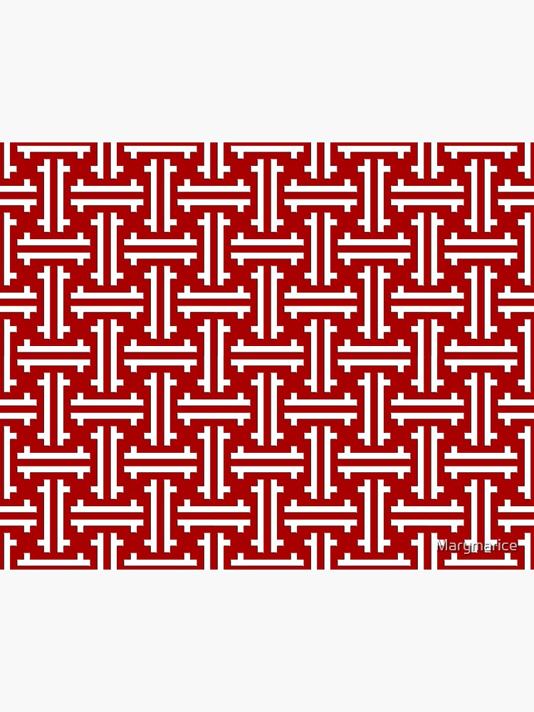 "Art Deco Chinese Fret, Dark Red and White" Sticker for Sale by ...