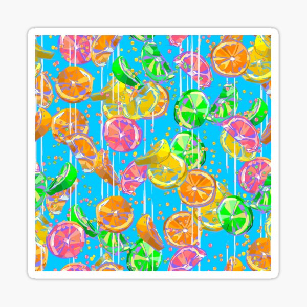 "Pop Art Citrus Fizz | Blue" Sticker for Sale by LDianeJohnson | Redbubble