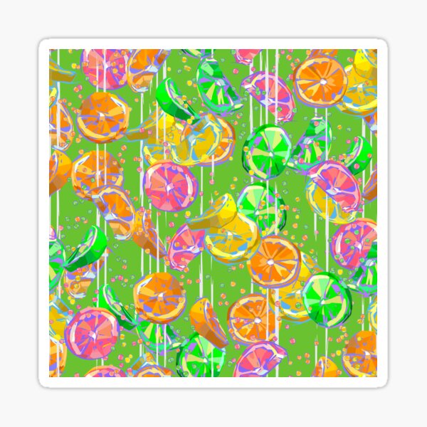 "Pop Art Citrus Fizz | Green" Sticker for Sale by LDianeJohnson | Redbubble