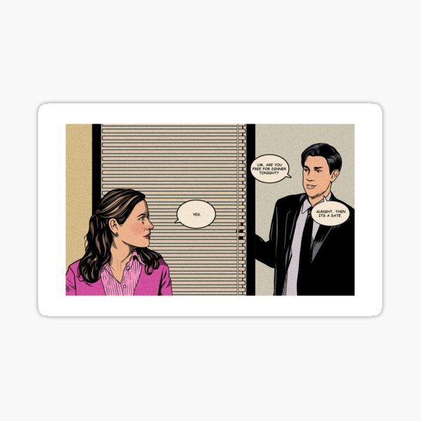 "Jim and Pam" Sticker for Sale by ClassyWhale | Redbubble