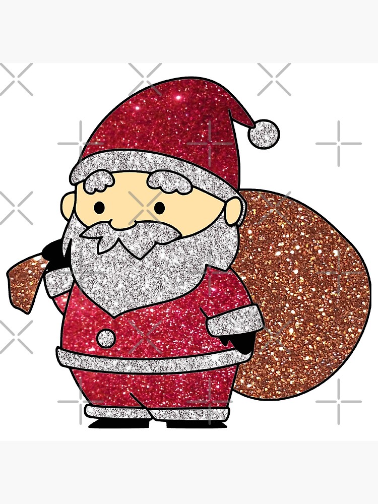 "Christmas Glitter Santa Clause" Framed Art Print for Sale by ...
