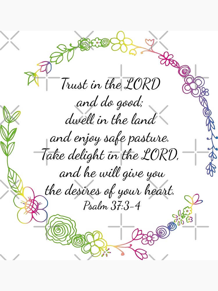 "Psalm 37:3-4" Poster for Sale by neteor | Redbubble