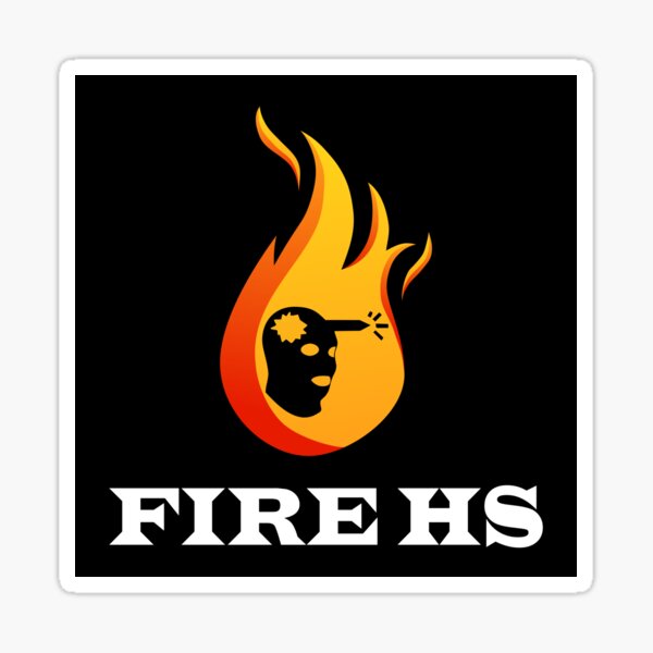 "FIRE HS with logo" Sticker for Sale by GIROFARD | Redbubble