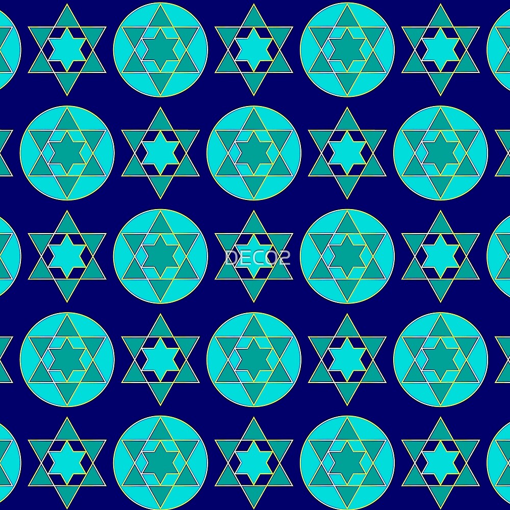 "Hanukkah Jewish Star Contemporary Geometric Pattern" by DEC02 | Redbubble
