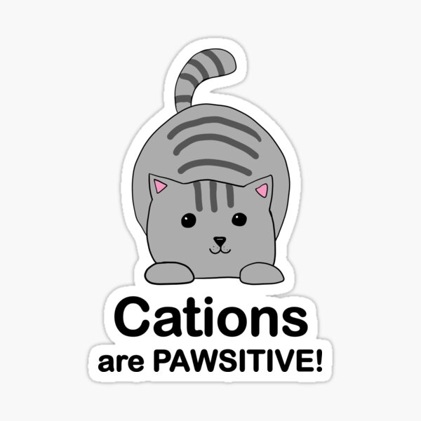 "Cations are Pawsitive! Grey Cat" Sticker for Sale by alisadesigns ...