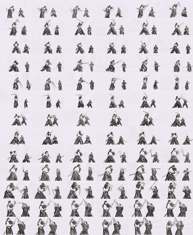 "Samurai Fight Animation Frames" by doubleu42 | Redbubble