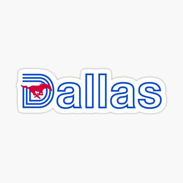 "SMU Dallas Text Mustang " Sticker by matthewstolper | Redbubble