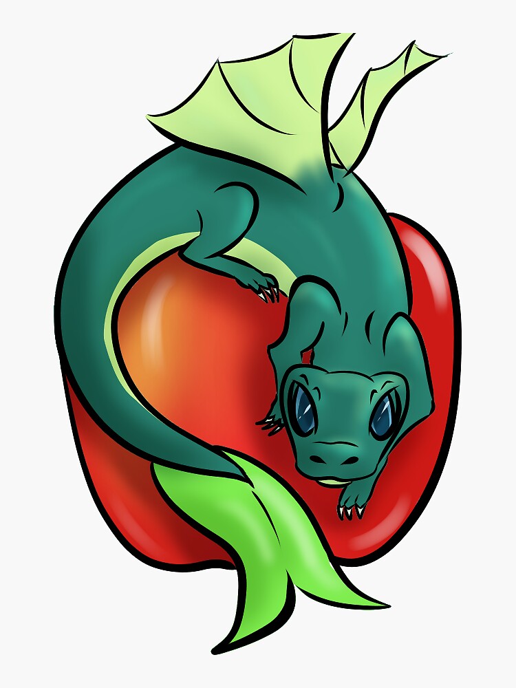 "Apple Hoarding Dragon " Sticker by Lupis | Redbubble