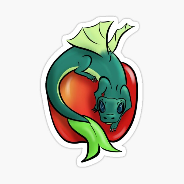 "Apple Hoarding Dragon " Sticker by Lupis | Redbubble