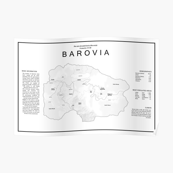 "Minimalist Barovia Ravenloft Map" Poster for Sale by SweetDelilahs ...