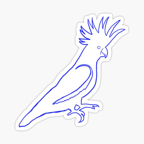 "Cockatoo Blue Outline" Sticker by shtem | Redbubble