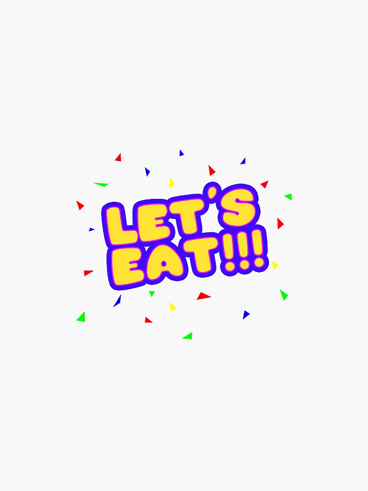 "Let's Eat!!! Chica's Bib" Sticker for Sale by uwuno | Redbubble