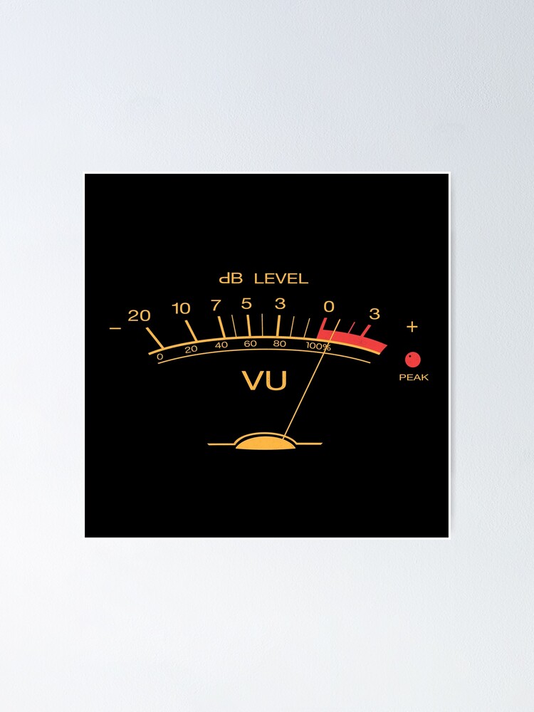 "Volume VU Meter Vintage Audio Engineer Recording Studio Gear Head ...