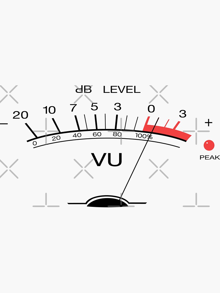 "Volume VU Meter Vintage Audio Engineer Recording Studio Gear Head ...