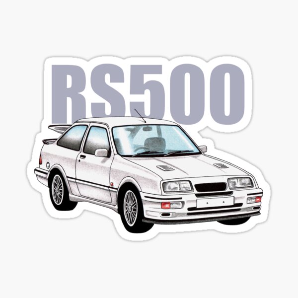 "Ford Sierra RS500 Illustration with text" Sticker for Sale by ...