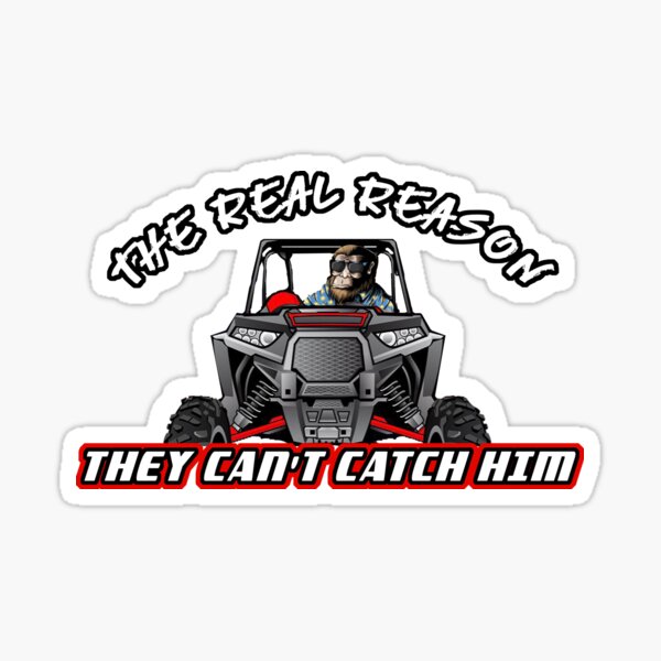 "Sasquatch Driving SXS Bigfoot In UTV" Sticker for Sale by RZRriders ...