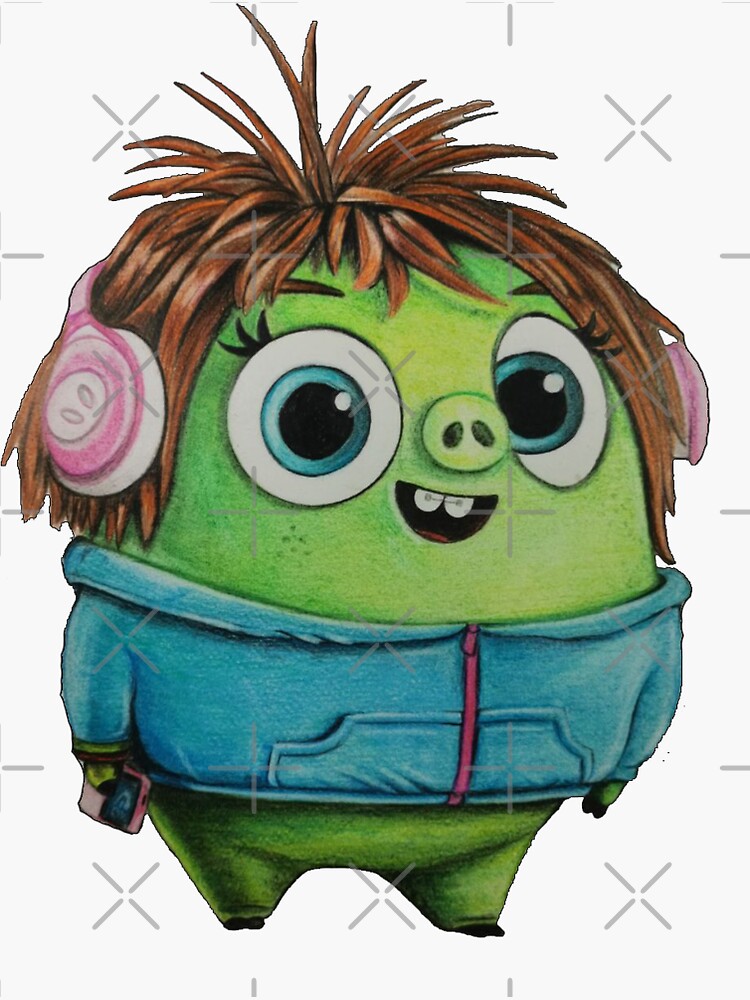 "Hand-drawn Courtney from Angry Birds" Sticker by umair345 | Redbubble