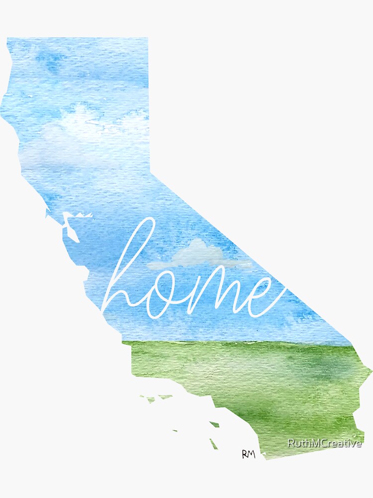 "California Home State" Sticker for Sale by RuthMCreative | Redbubble