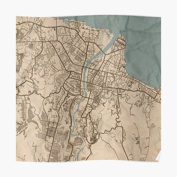 "Cagayan de Oro Sepia Map" Poster for Sale by CPTVDesign | Redbubble