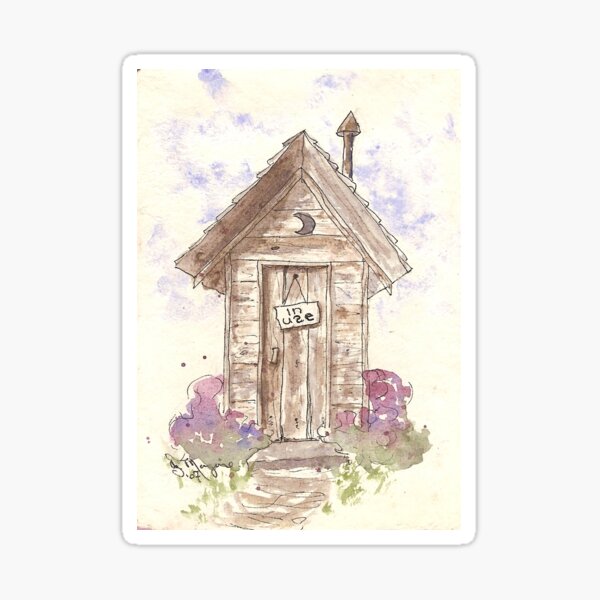 "Outhouse Collection - “In Use” " Sticker for Sale by ArtByDrax | Redbubble