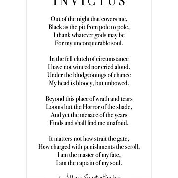 "Invictus (black)" Poster for Sale by didijuca | Redbubble