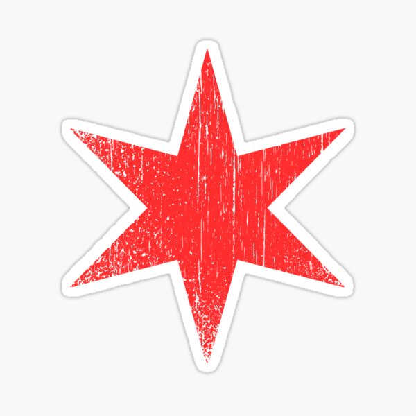 "Distressed Chicago flag star" Sticker by Mhea | Redbubble