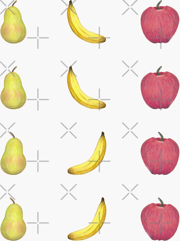 "Apple, Banana and Pear" Sticker for Sale by STHoganArtist | Redbubble