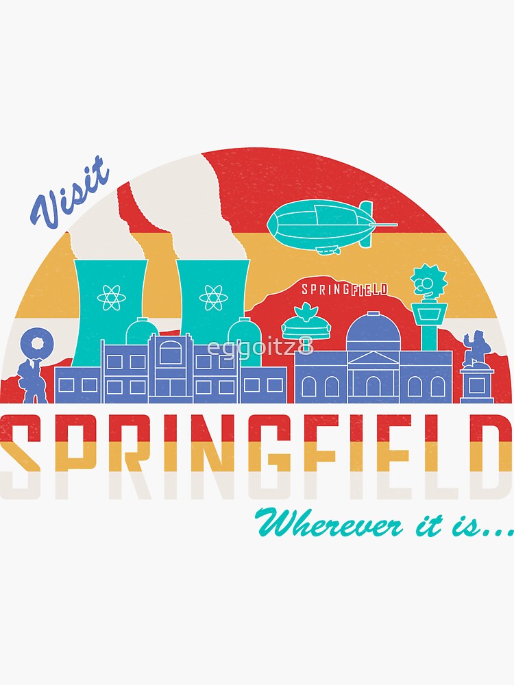 "Visit Springfield 2" Sticker by eggoitz8 | Redbubble