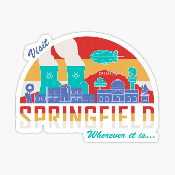 "Visit Springfield 2" Sticker by eggoitz8 | Redbubble