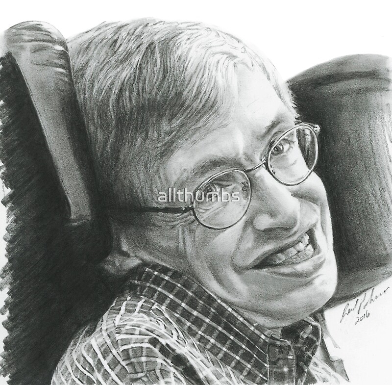 "Stephen Hawking - Timeless Smile" by allthumbs | Redbubble