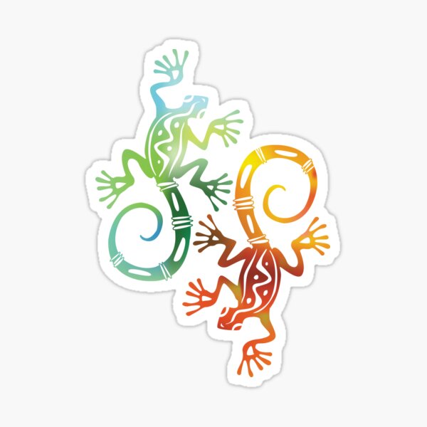 "Two decorative colored lizards" Sticker for Sale by Viktiriia | Redbubble