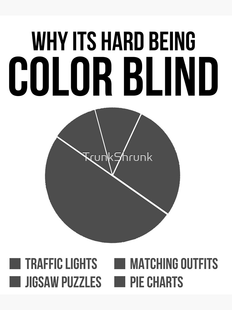 "Why Its Hard Being Color Blind Pie Chart " Art Print by TrunkShrunk ...