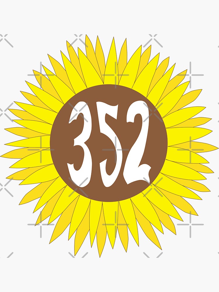 "Hand Drawn Florida Sunflower 352 Area Code" Sticker for Sale by ...
