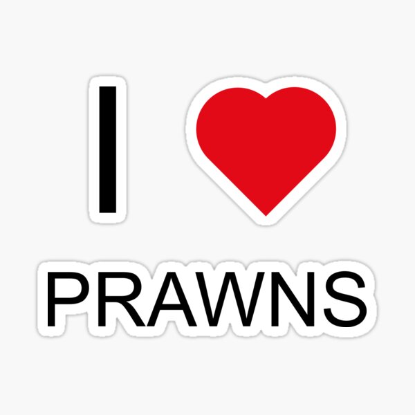 "I Love Prawns" Sticker by brewprints | Redbubble