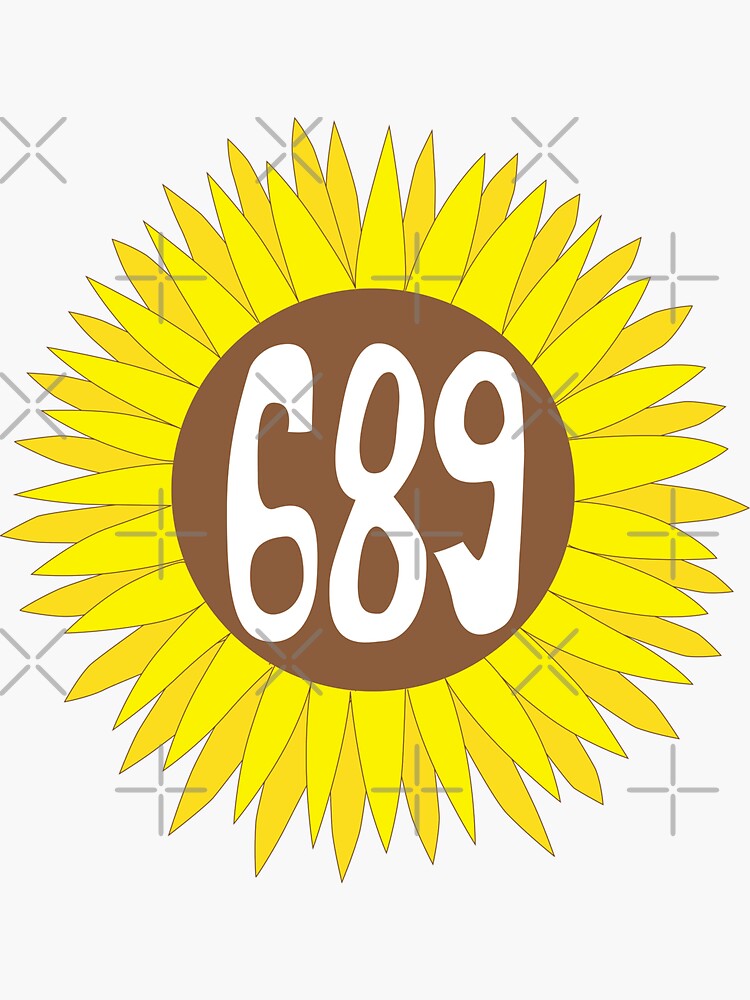 "Hand Drawn Florida Sunflower 689 Area Code" Sticker by itsrturn ...