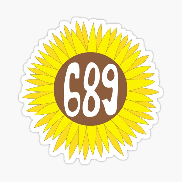 "Hand Drawn Florida Sunflower 689 Area Code" Sticker by itsrturn ...