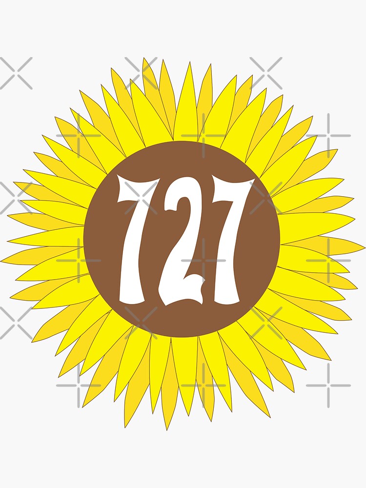 "Hand Drawn Florida Sunflower 727 Area Code" Sticker for Sale by ...