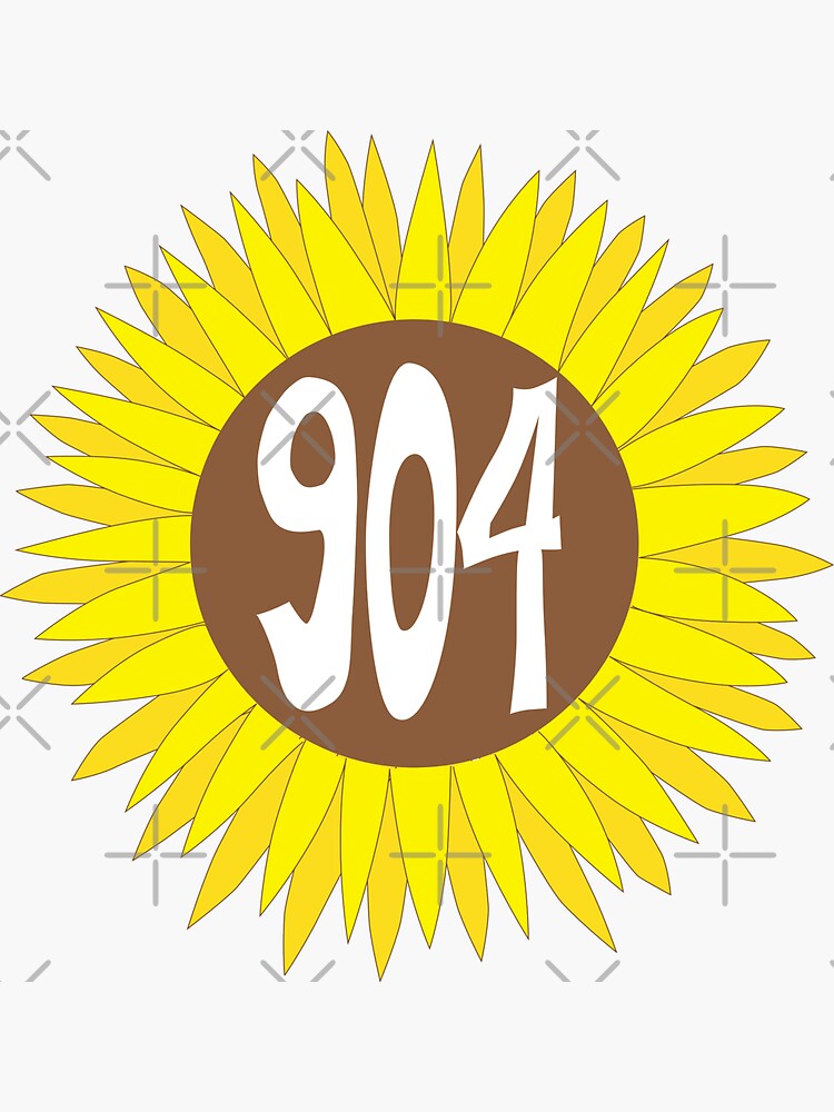 "Hand Drawn Florida Sunflower 904 Area Code" Sticker for Sale by ...
